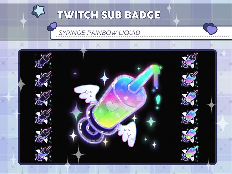 Rainbow Syringe Winged Sub Badges, Twitch Emotes (digital Download) - Etsy