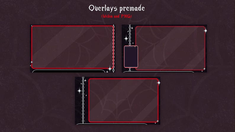 Y2k Gothic Streamer Overlay Package, Animated Web Spider, Blood Stream ...