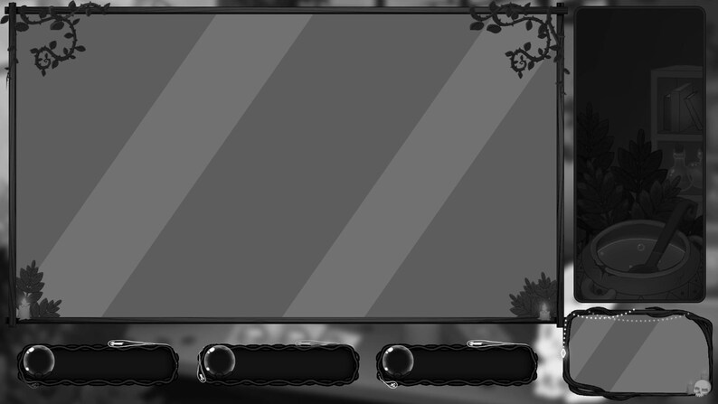 Dark Witch Animated Stream Overlay Package, Black Crow Theme (digital ...