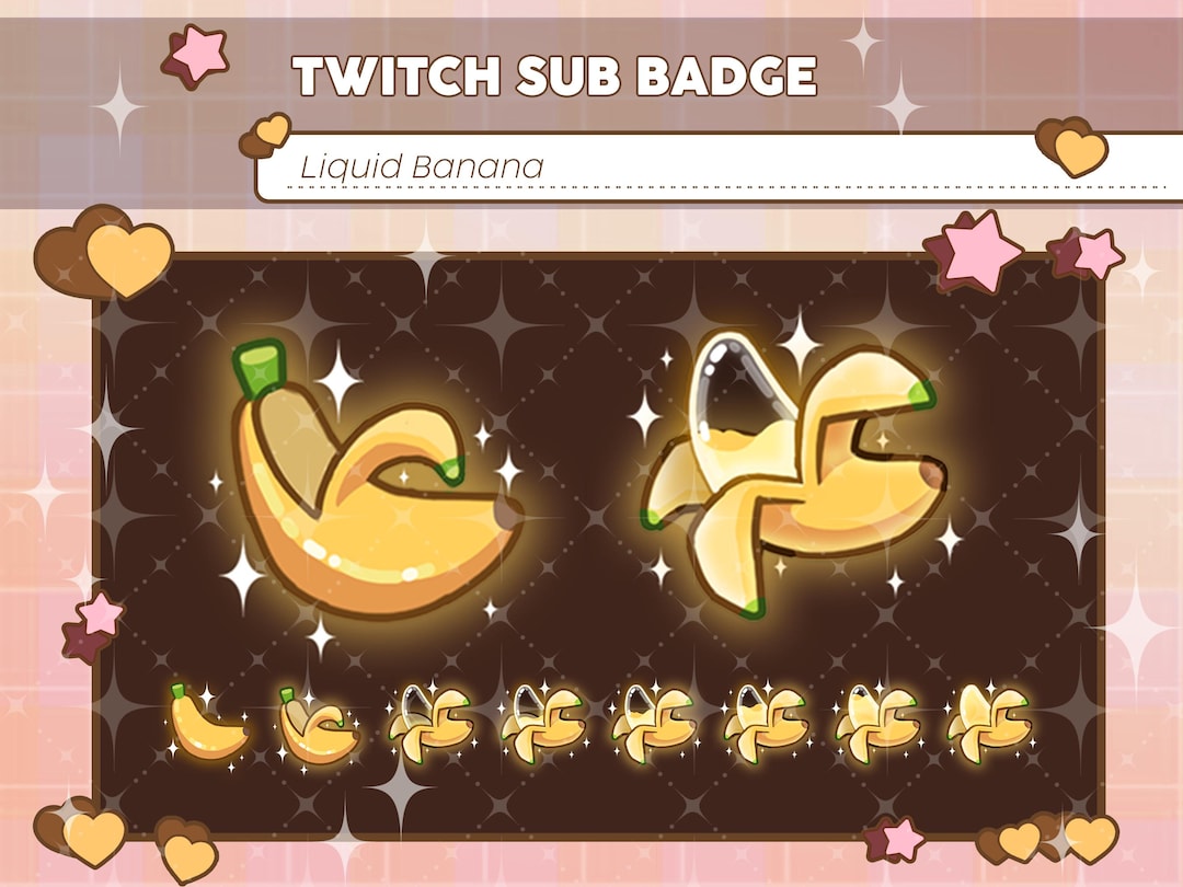 Liquid Yellow Banana Sub Badges, Fruit Bit Badges, Food Channel Point ...