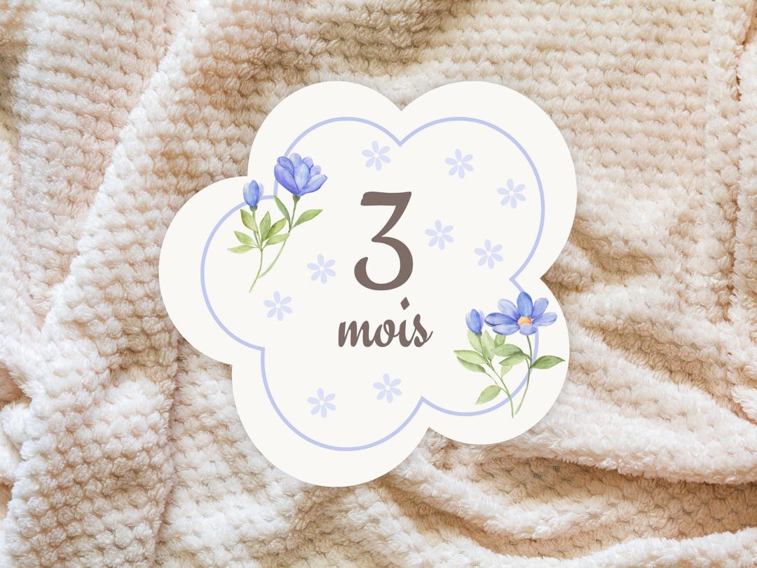 Cartes Étapes Bébé à Découper - Fichier Imprimable Fleuri Pour La ...