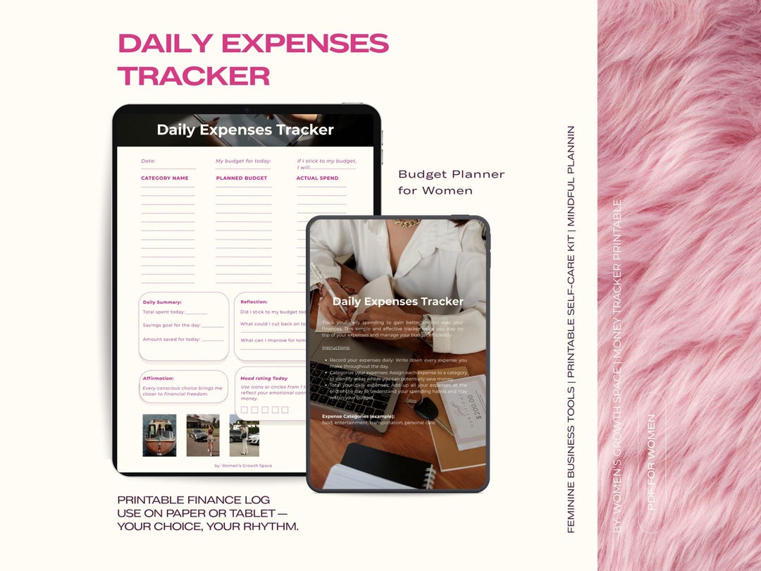 Daily Expenses Tracker | Budget Planner for Women | Printable Finance ...