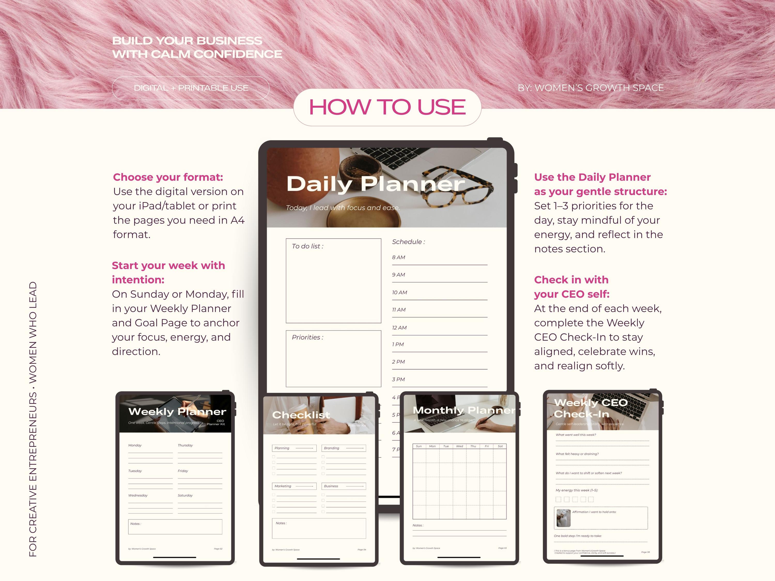 Minimal CEO Planner Kit | Printable & Digital Business Organizer for ...