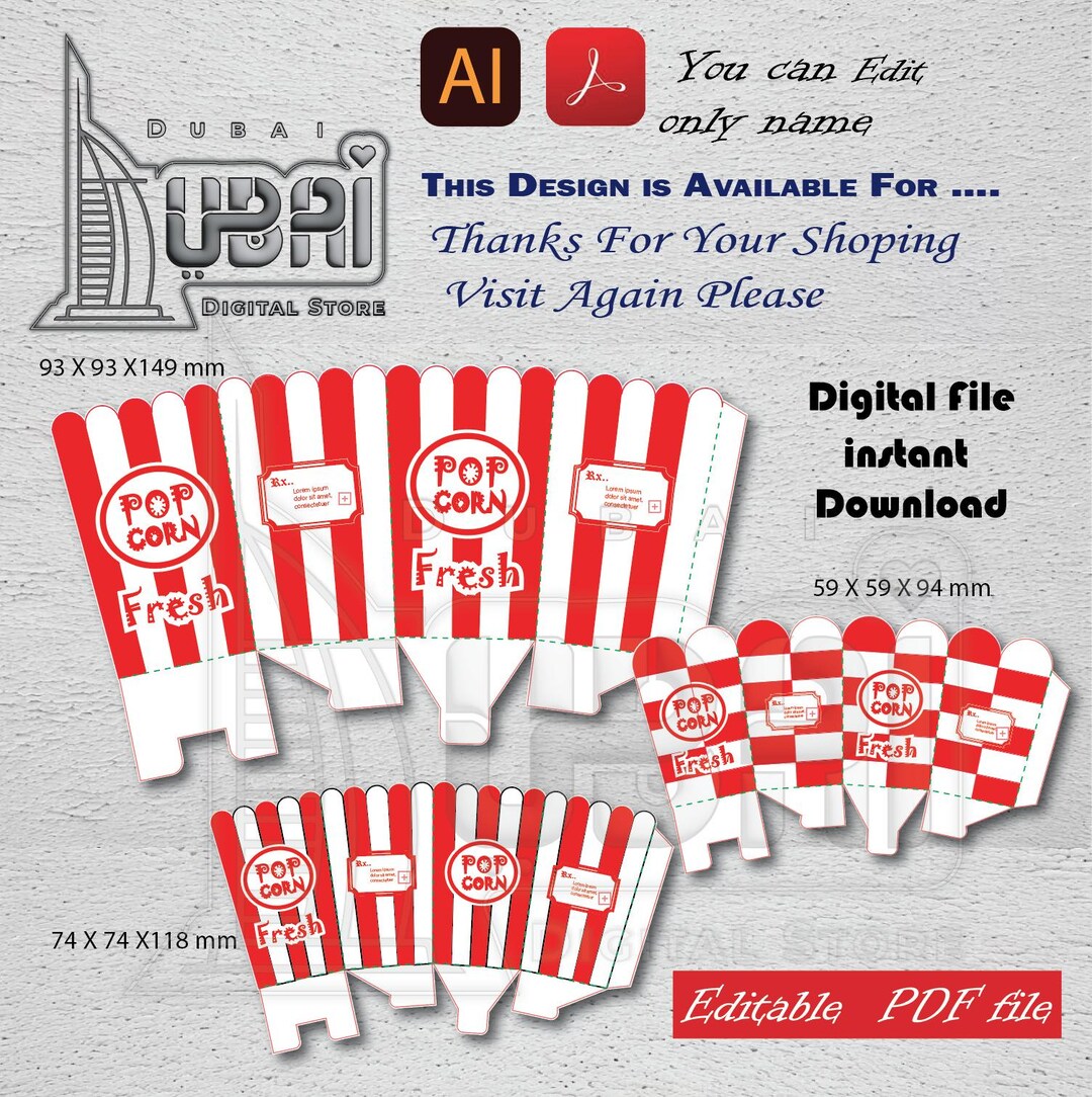 Pop Corn Box Movie Popcorn Box Happy Birthday Box Paper Cups Sleeve ...