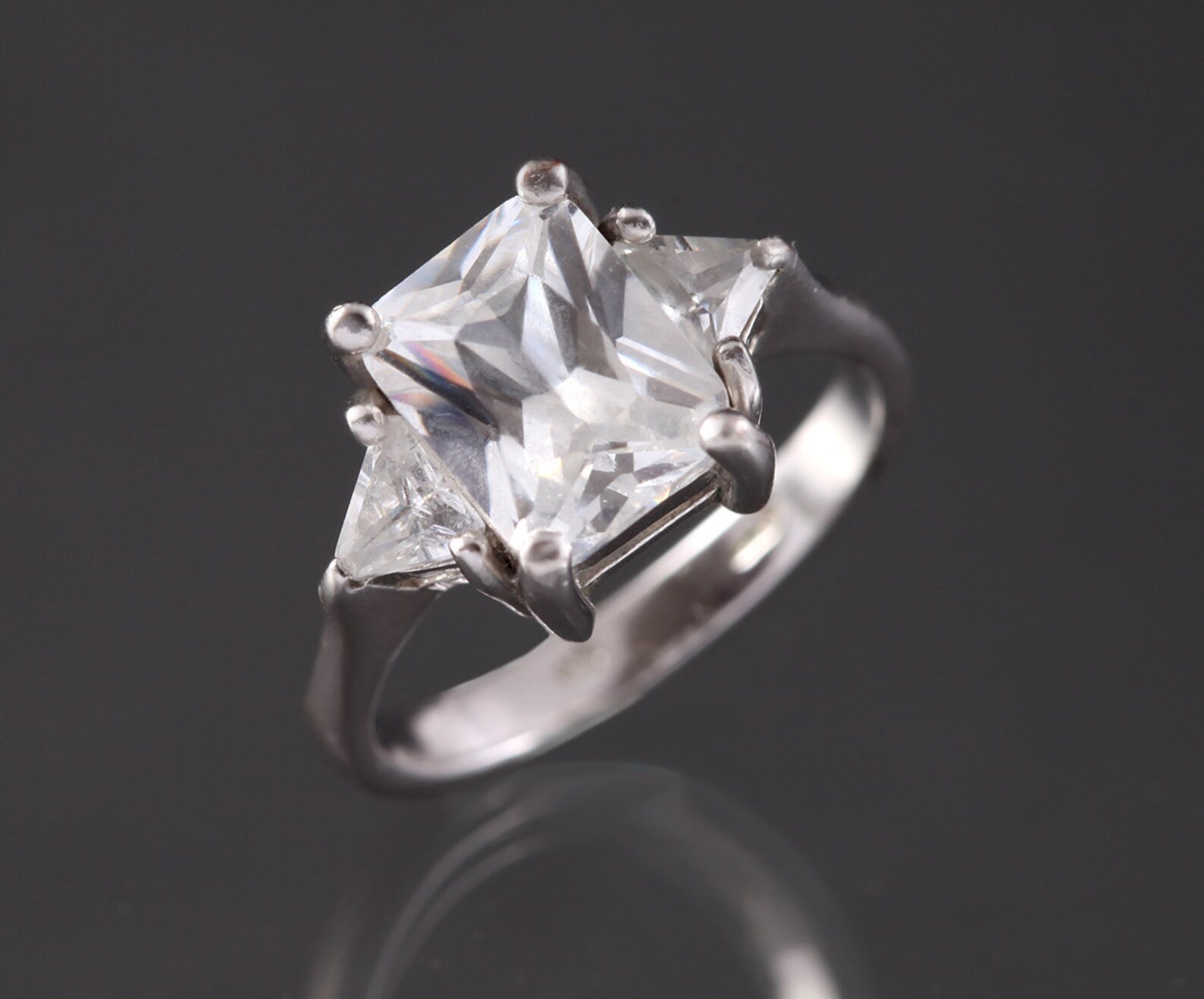 Sterling Silver Promise Engagement Ring Signed 925 FAS Wedding - Etsy