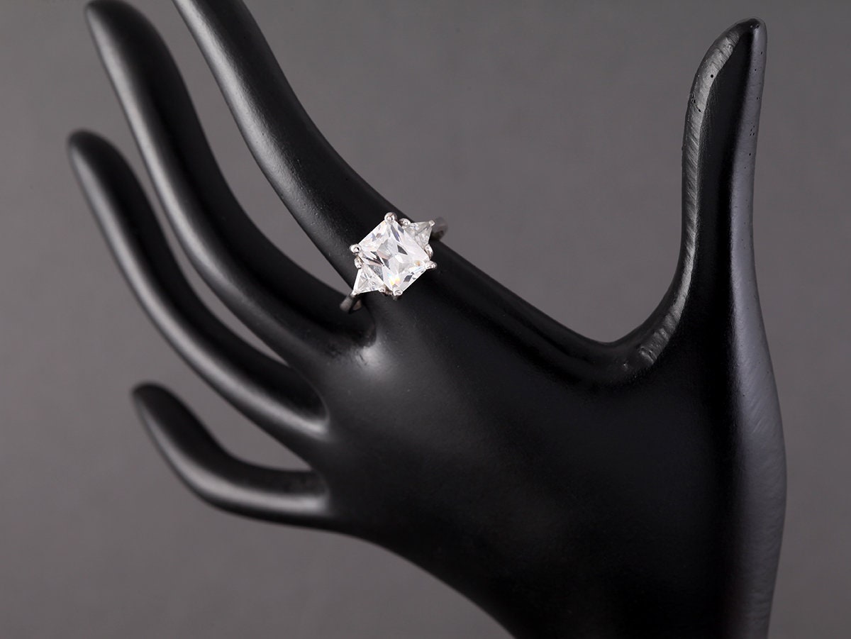 Sterling Silver Promise Engagement Ring Signed 925 FAS Wedding - Etsy