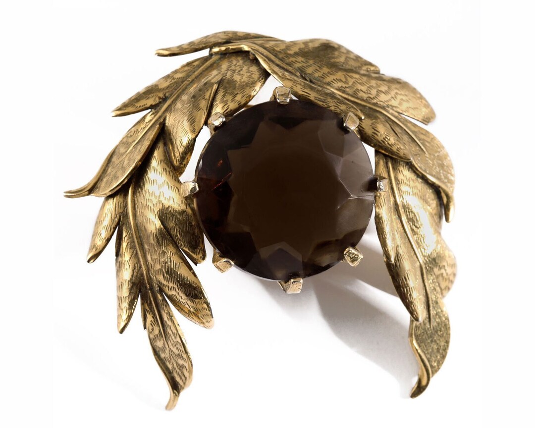 Large Sandor Co Brooch Pin Signed Vintage Designer Costume Jewelry ...