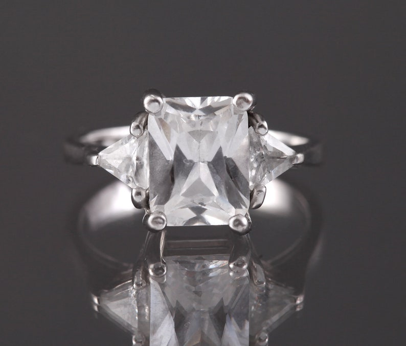 Sterling Silver Promise Engagement Ring Signed 925 FAS Wedding - Etsy