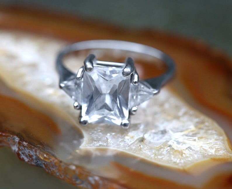 Sterling Silver Promise Engagement Ring Signed 925 FAS Wedding - Etsy