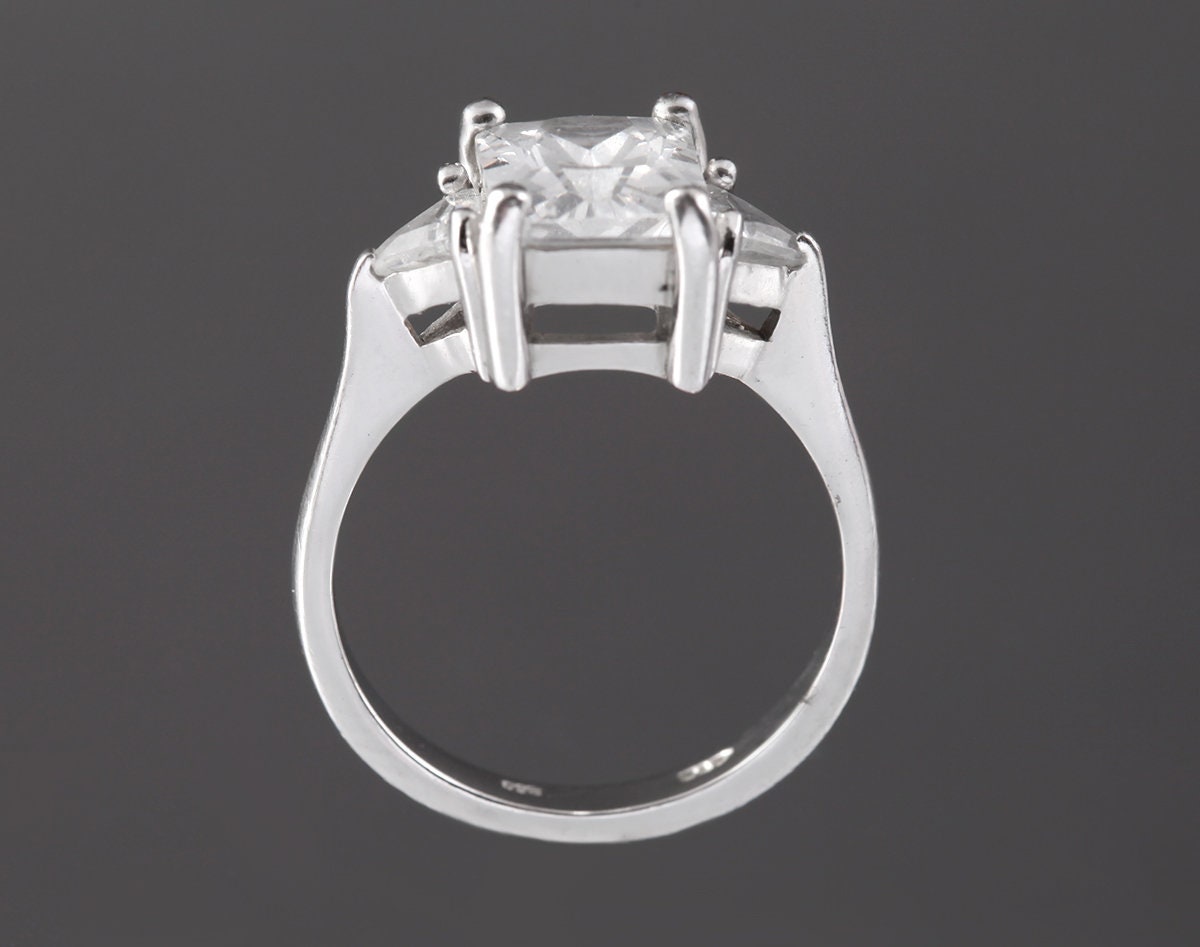 Sterling Silver Promise Engagement Ring Signed 925 FAS Wedding - Etsy