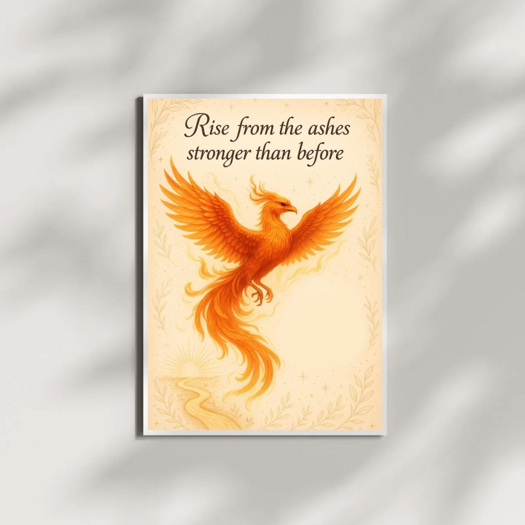 Phoenix Rising Poster - Motivational Wall Art - Inspirational Printable ...