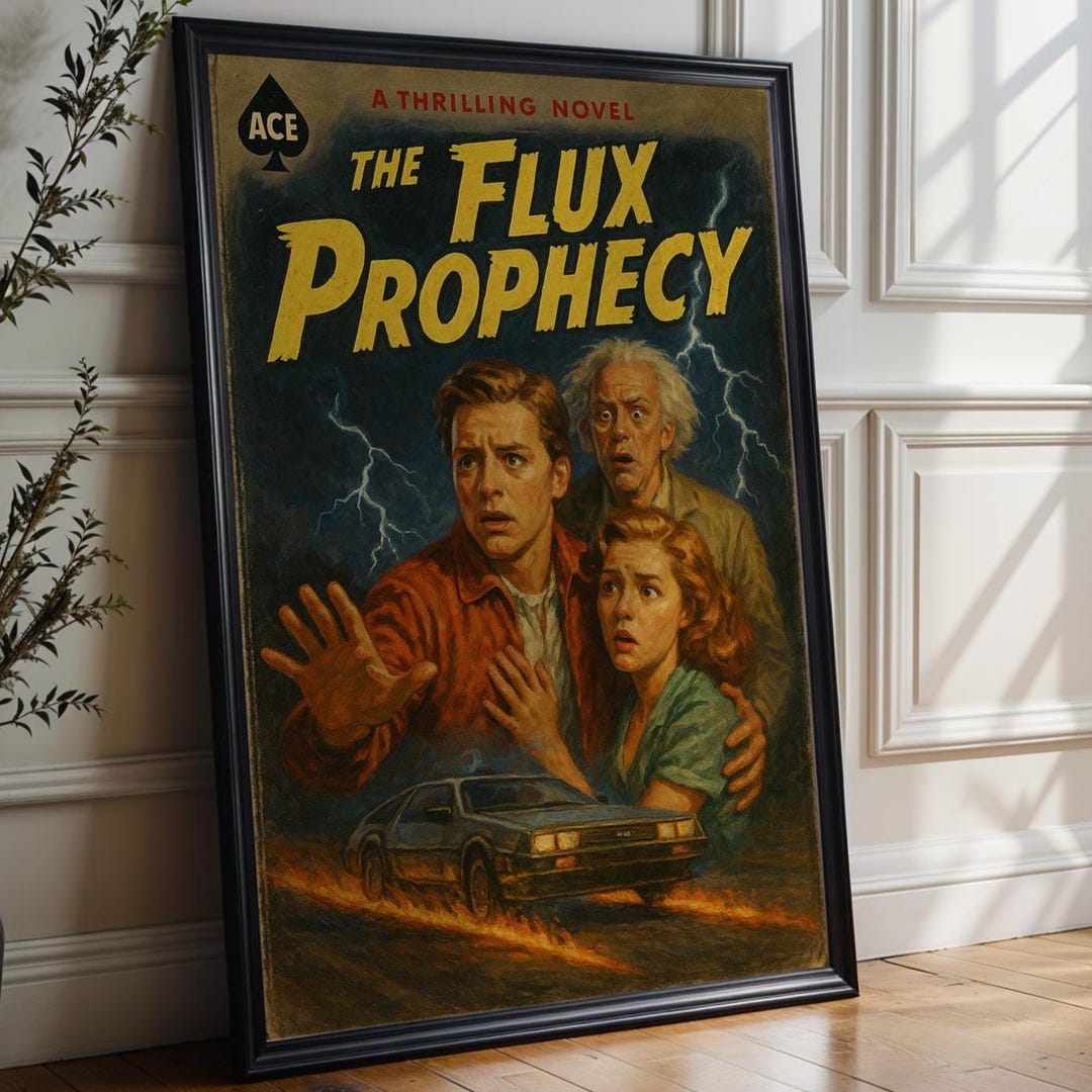 The Flux Prophecy Retro Poster – Vintage Sci-fi Book Cover Art Print ...