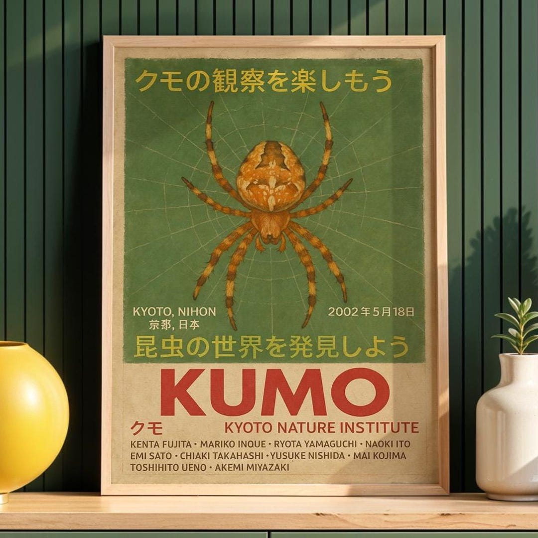 Spider Poster – KUMO Vintage Japanese Science Print, Nagoya Spider ...