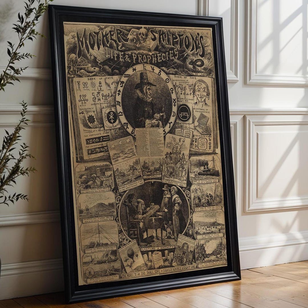 Vintage Prophecy Poster Print – Mother Shipton Witch Fortune-telling ...