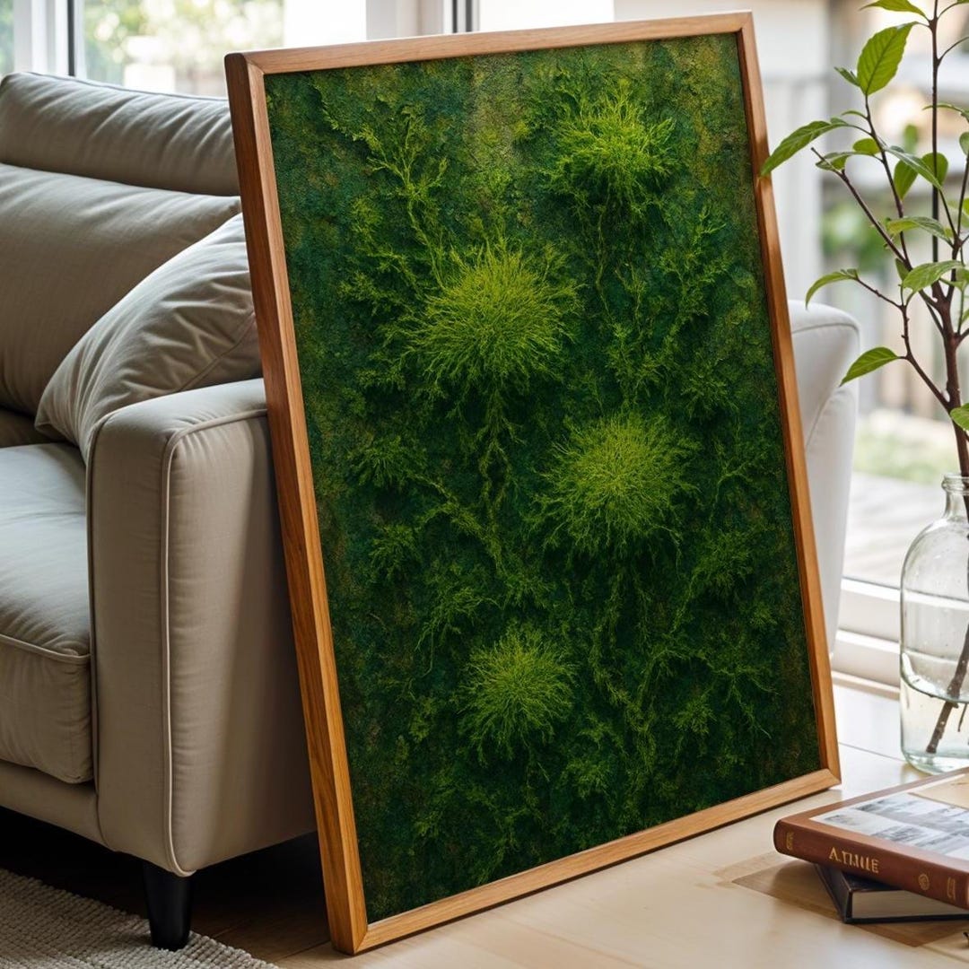 Green Moss Wall Art Print – Naturecore Textured Look Botanical Poster ...