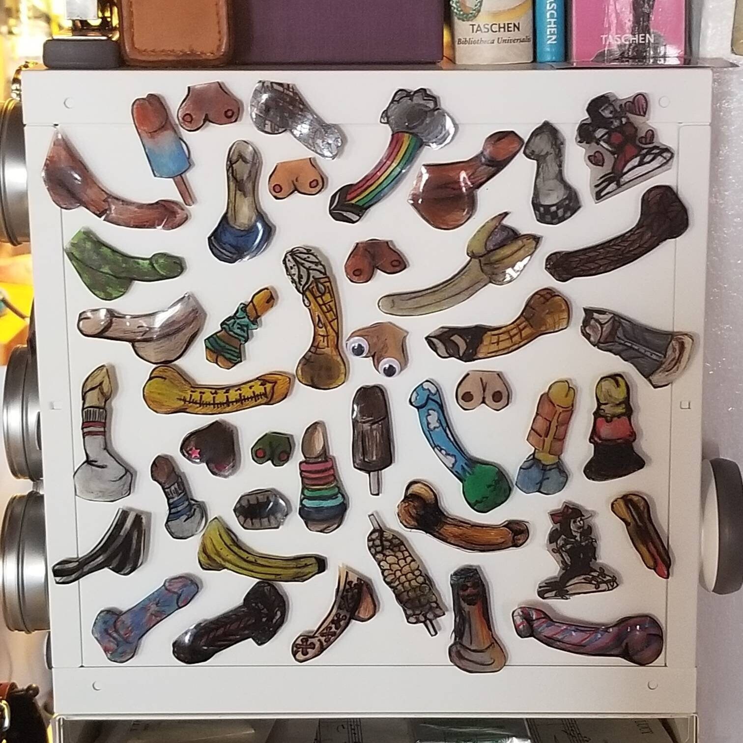 Set of 5 Shrinky Dink Pin/ Magnet Sets. Naughty Bridal Shower or ...