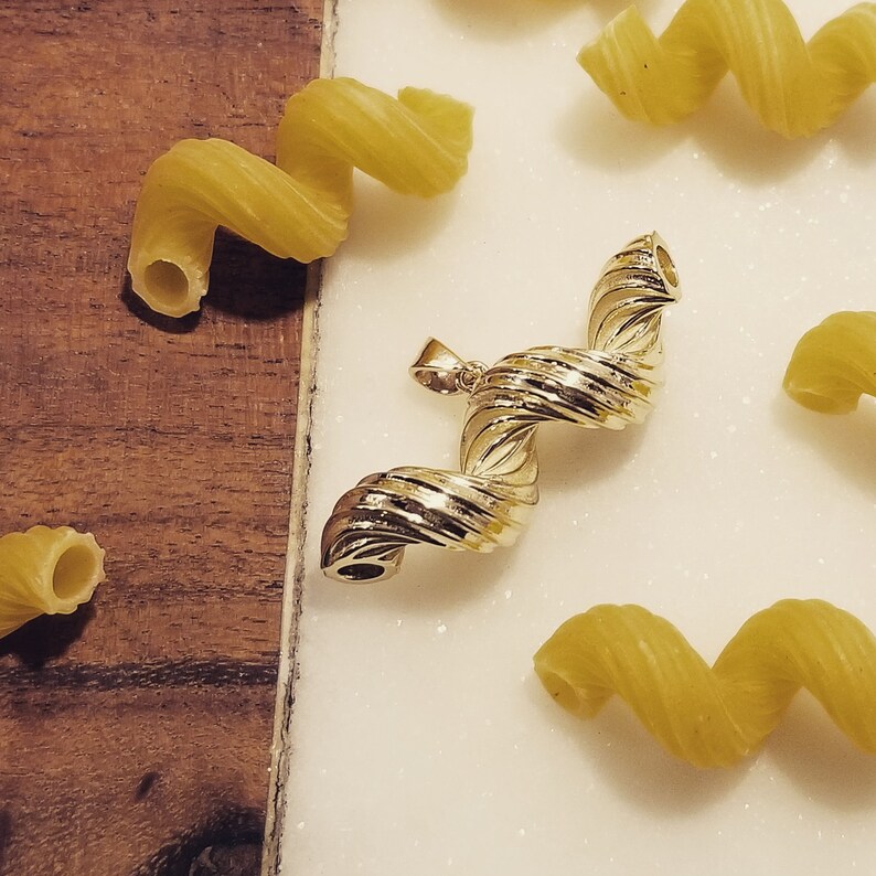 Gluten Free Brass Penne Charm. Guilt Free Precious Metal Macaroni Charm ...