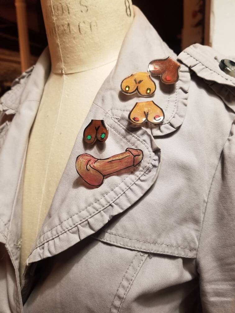 Set of 5 Shrinky Dink Pin/ Magnet Sets. Naughty Bridal Shower or ...