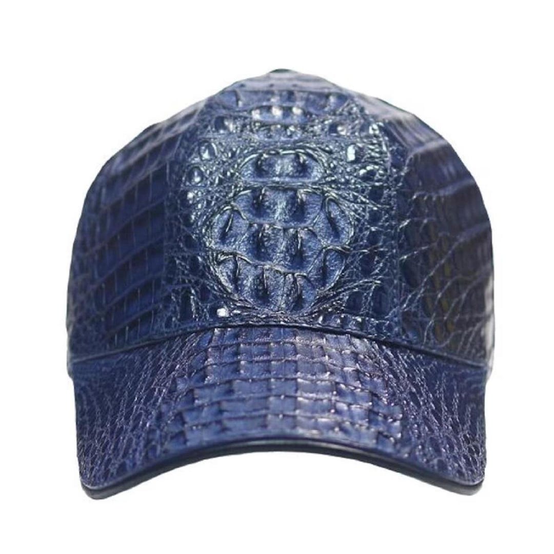 Handmade Crocodile Leather Baseball Cap: Blue Exotic Luxury Hat - Etsy