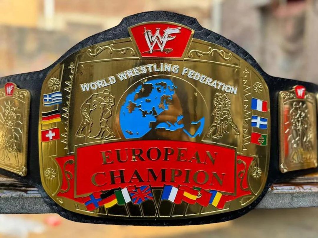 WWF European Championship Wrestling Replica Title Belt | 2mm/4mm Thick ...