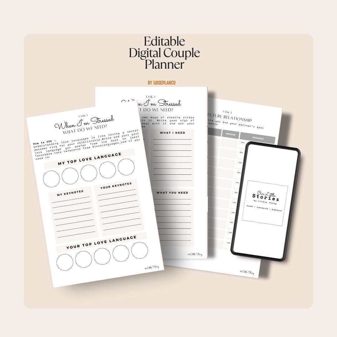 Editable Romantic Couple Planner for Marriage Printables Relationship ...