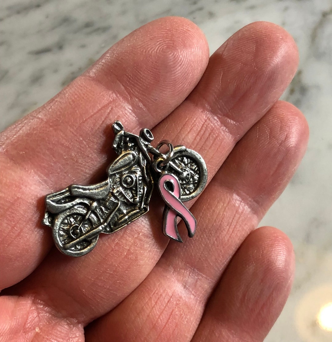 Motorcycle Pin With Pink Ribbon Breast Cancer Awareness - Etsy