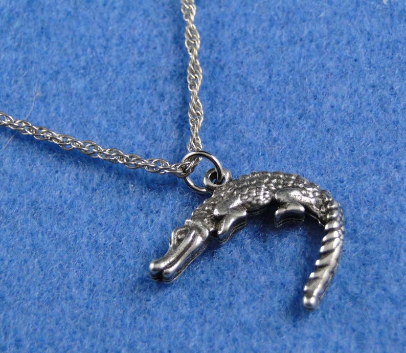 Alligator Charm Necklace Silver - Etsy
