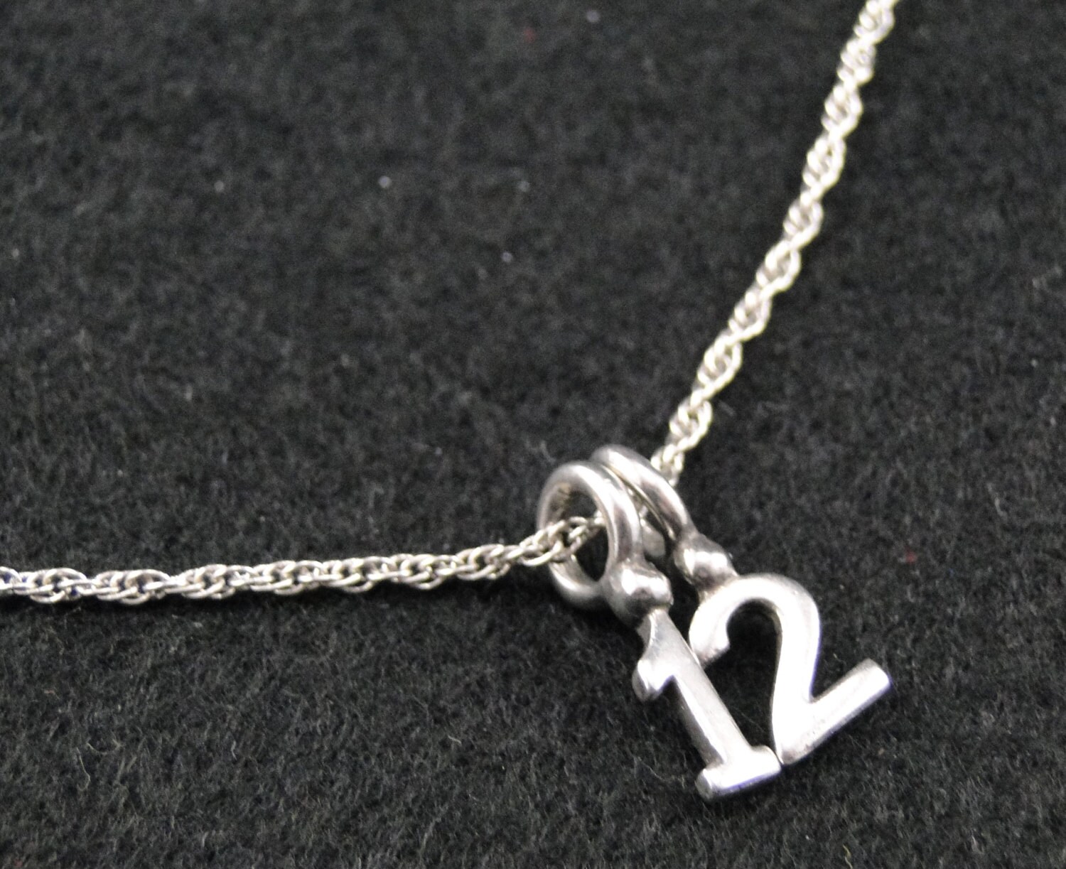 Jersey Number Necklace - Silver Plated Charm on 18 Inch Silver Rope ...