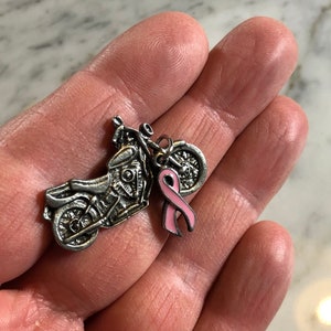 4 Motorcycle Pins With Pink Ribbon Breast Cancer Awareness - Etsy