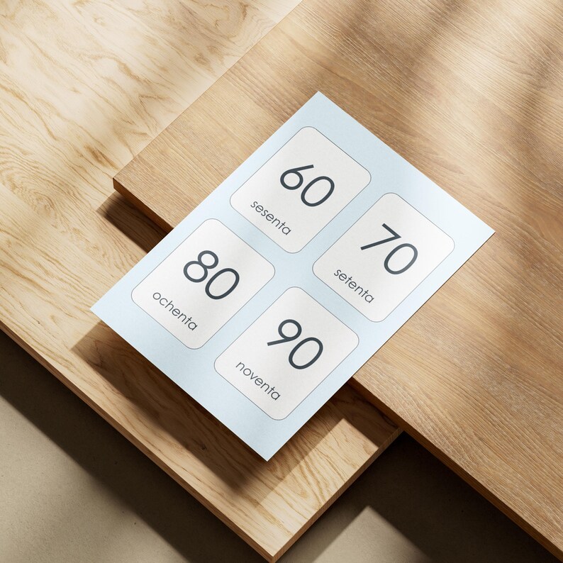 Spanish Numbers Flashcards: Montessori Printable Cards for Kids (PDF ...