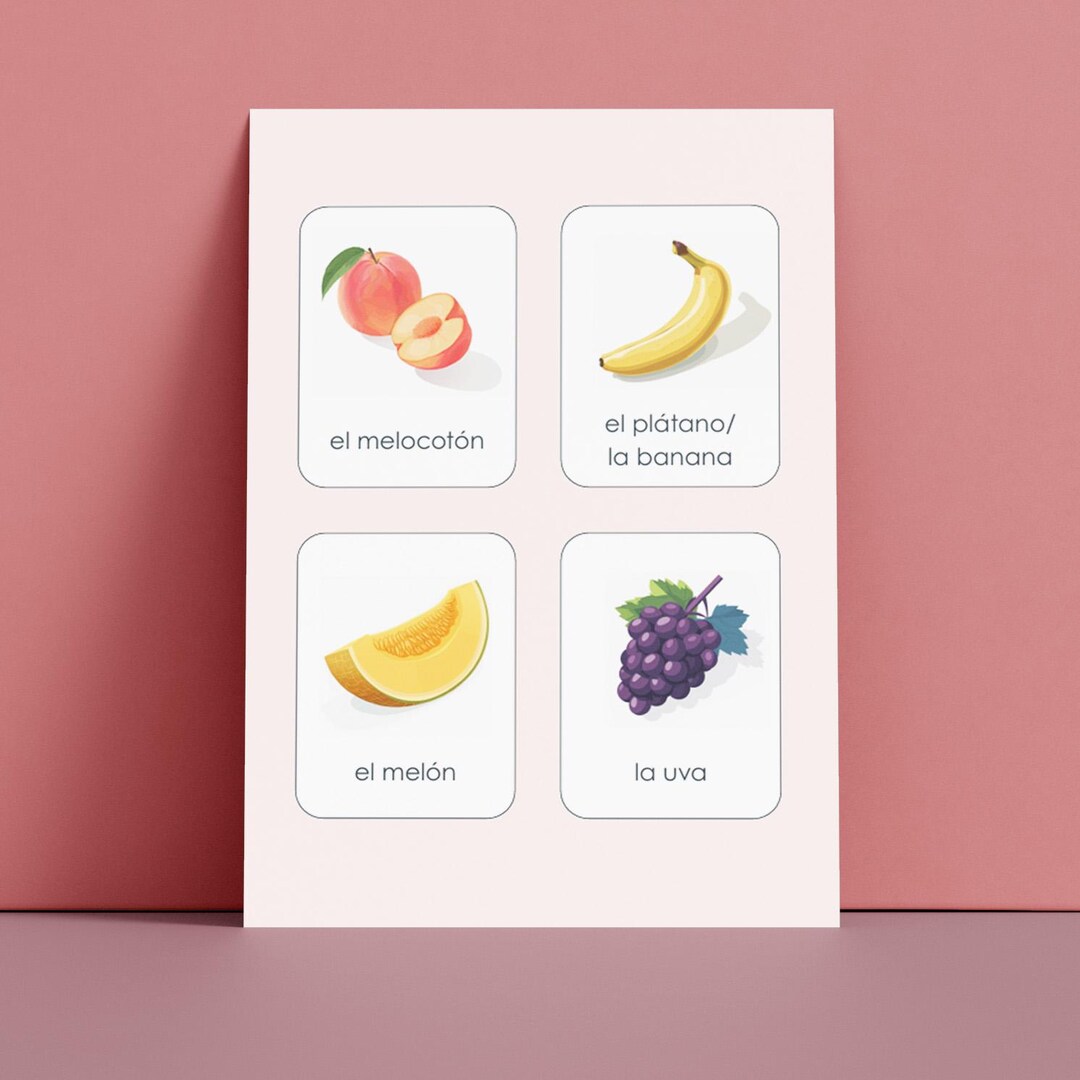 Spanish Fruit Vocabulary Flashcards | Printable PDF | Frutas | Spanish ...