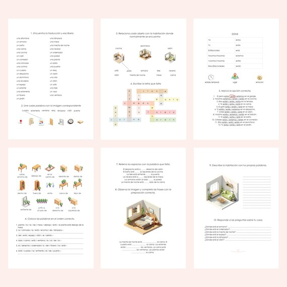 Prepositions Spanish Worksheet