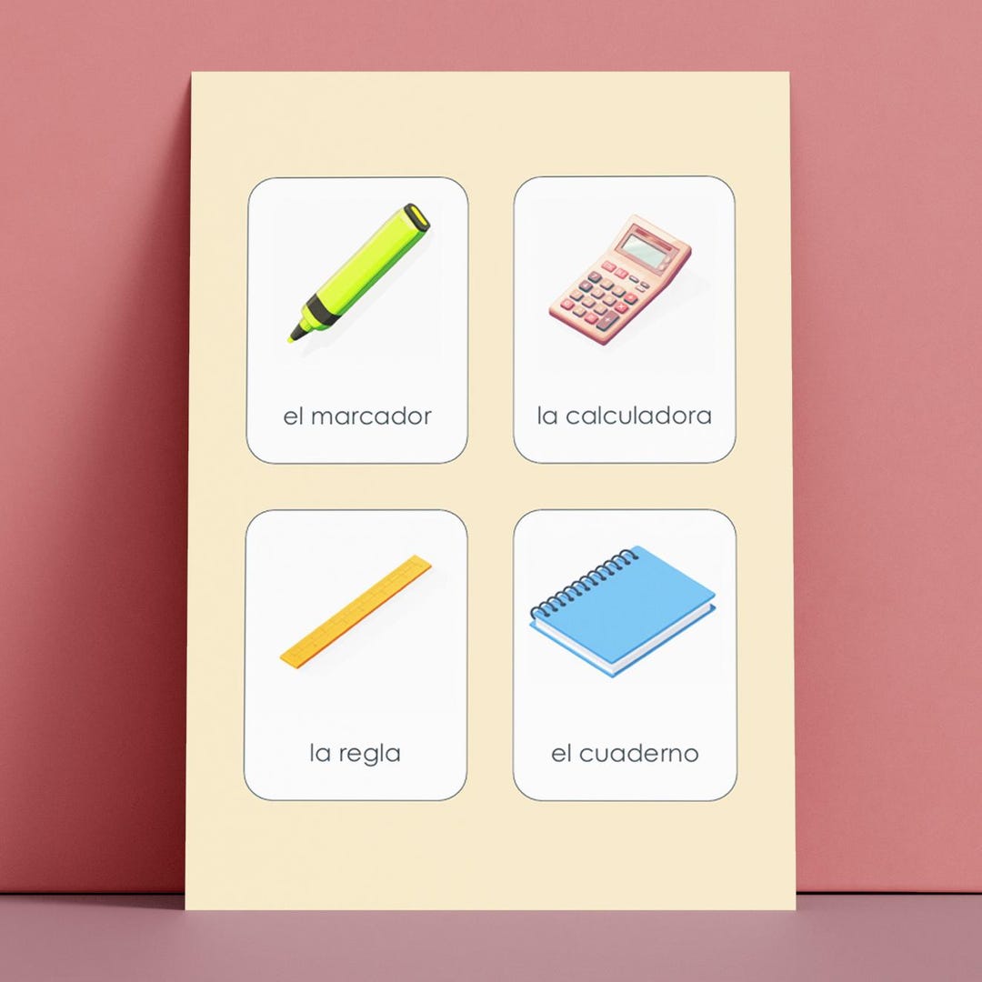 Spanish Classroom Vocabulary Flashcards | Printable PDF | En El Aula ...