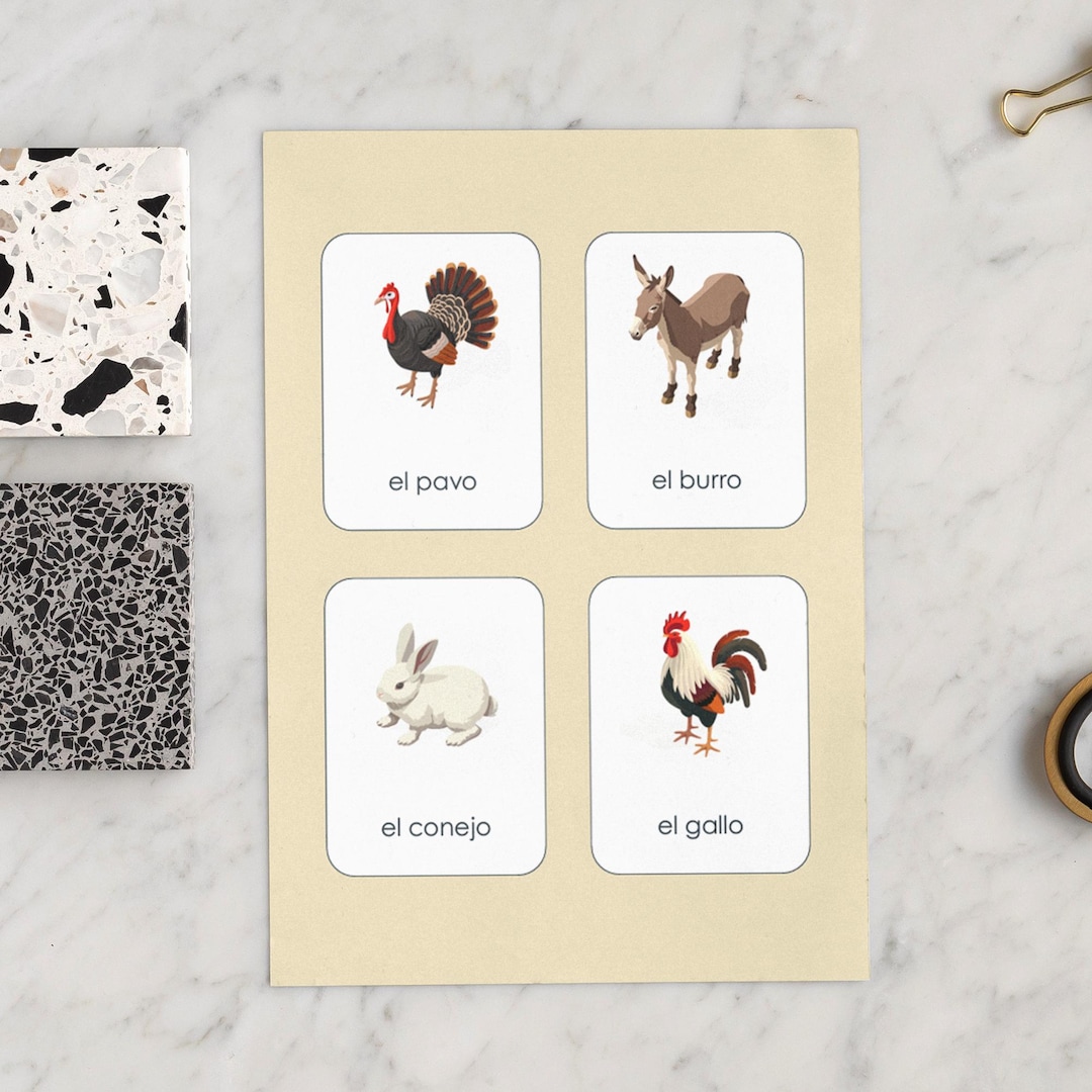 Spanish Farm Animals Flashcards | Printable PDF | Animales De La Granja ...