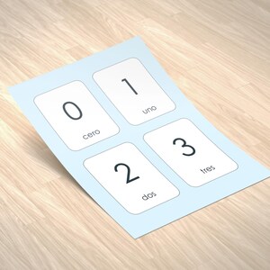 NÚMEROS Cards Spanish Class Montessori Flashcards Pre-school Cards ...