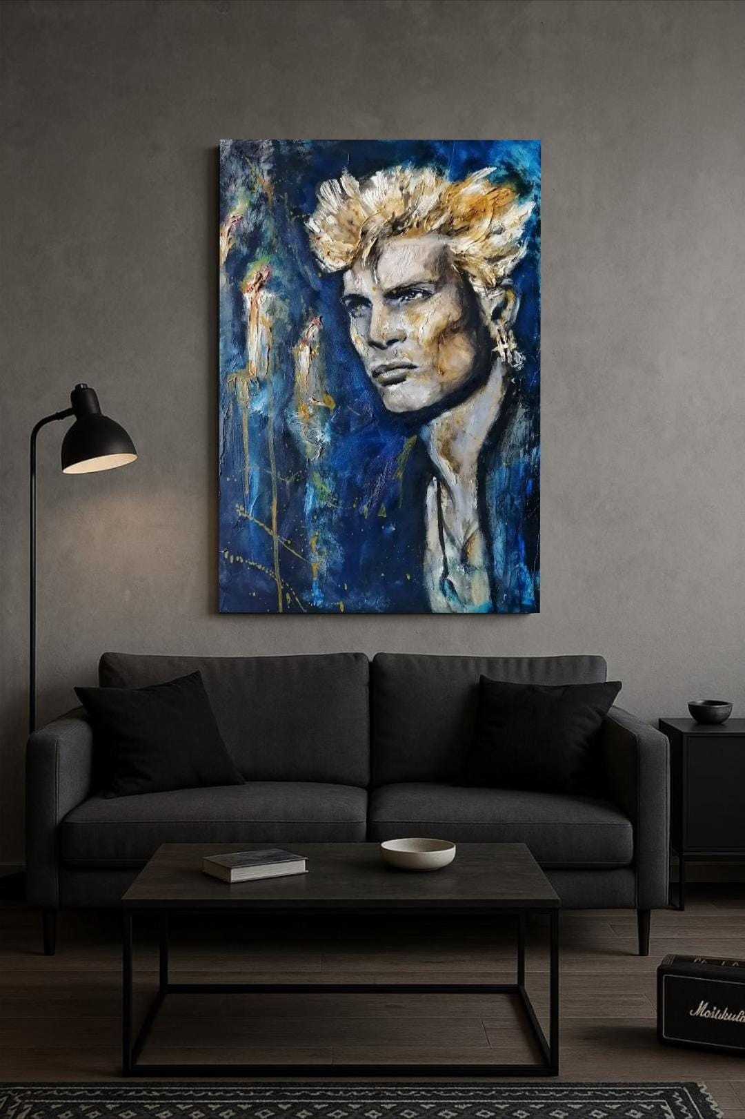 Billy Idol Painting, Billy Idol, Rock Painting, Billy Idol Fan Gift ...