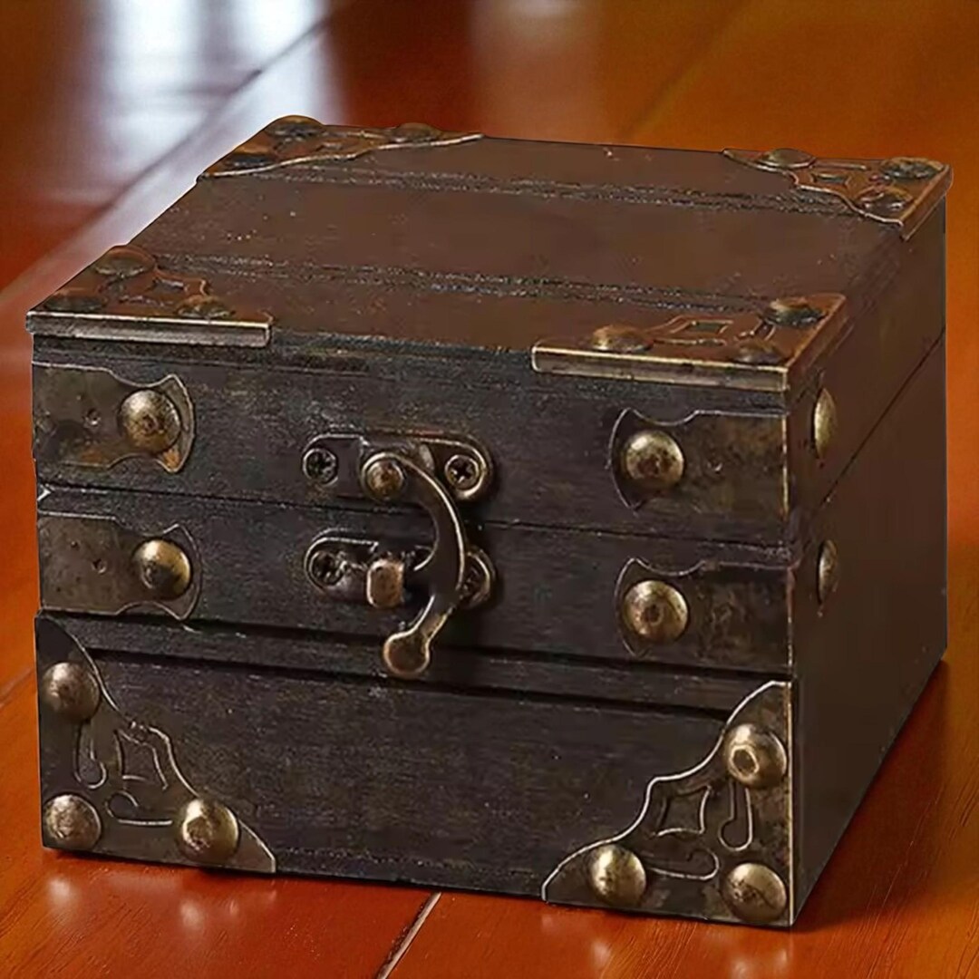 Mini Wooden Treasure Box: Vintage Style Jewelry & Keepsake Storage - Etsy