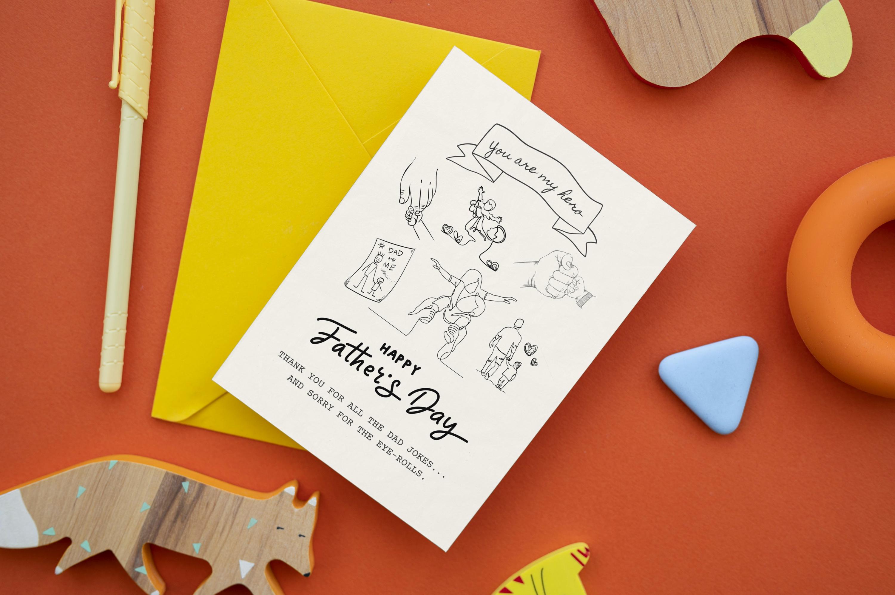 Editable Father’s Day Card Template, Printable Dad Joke Card, Doodle ...