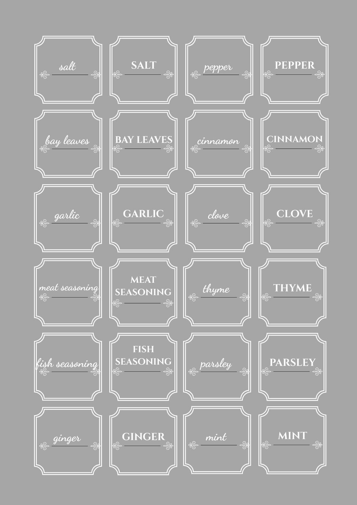 Minimalist Spice Labels for Jars | Printable & Customizable | A4 Canva ...