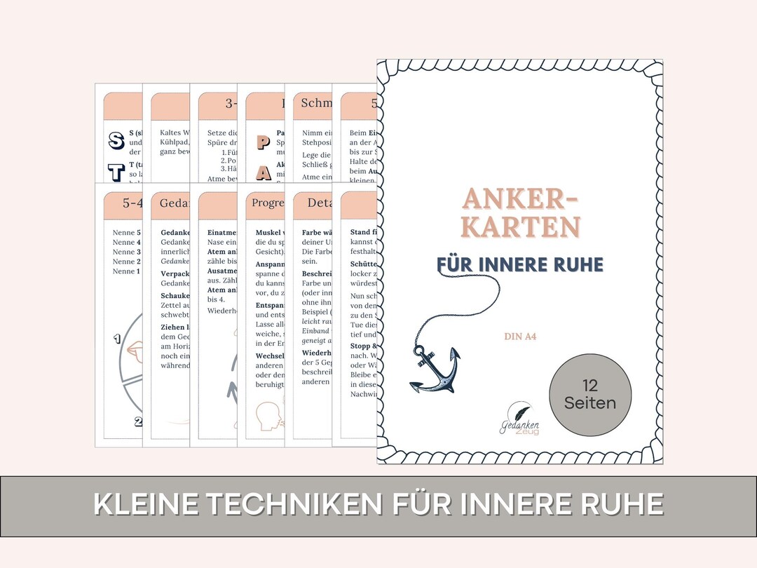 Large-format Anchor Cards for Printing | Inner Peace, Self-reflection ...