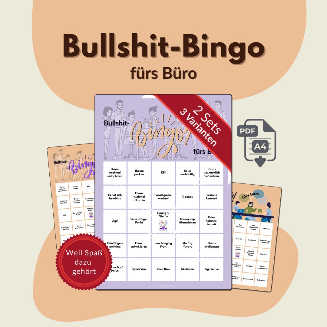 Bullshit Bingo for the Office | Humorous Meeting Printable | PDF | Mini ...