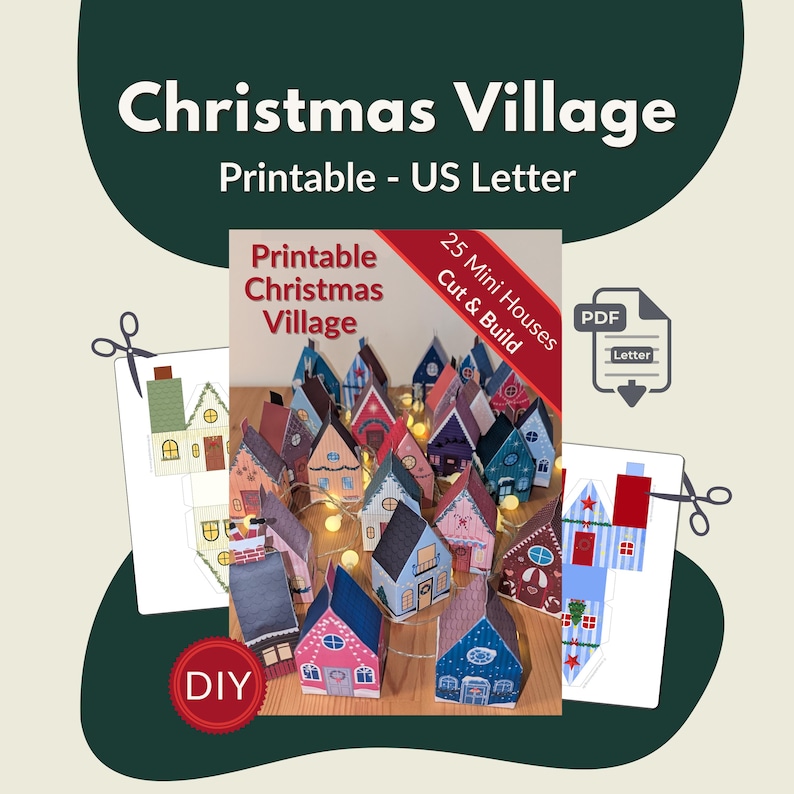 24 Printable Mini Houses – Colorful Paper Houses | DIY Advent Calendar ...