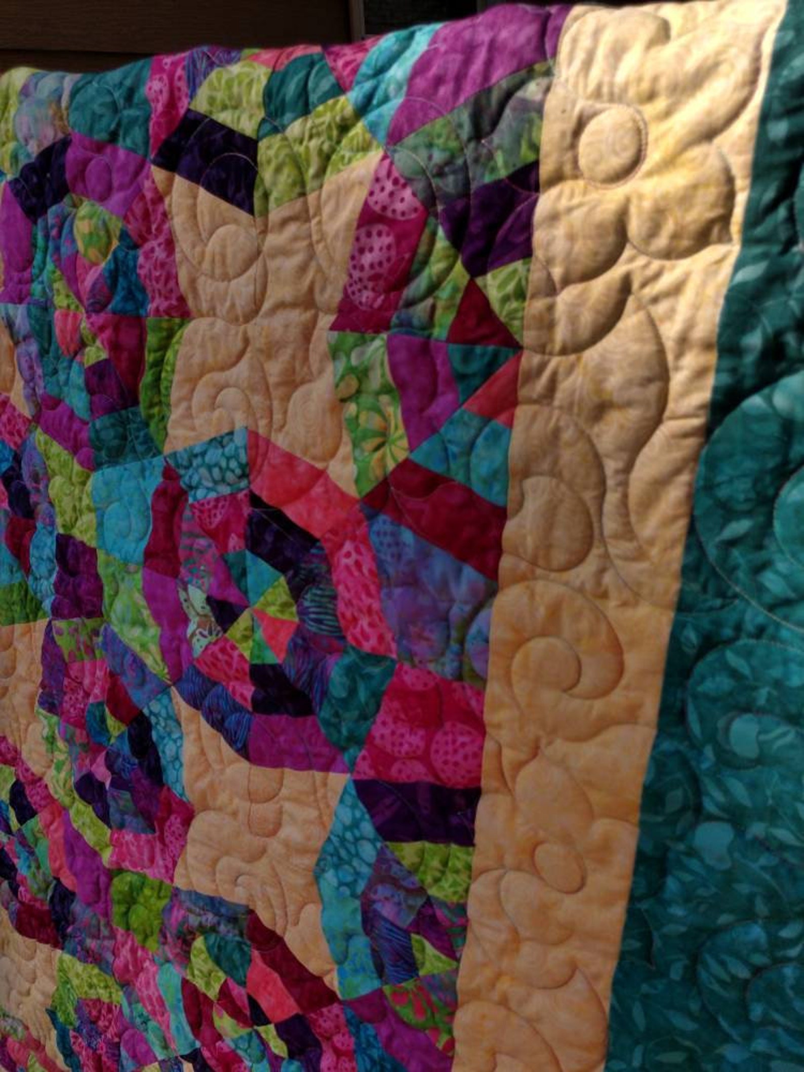 Child's Play Quilt Batik Spider Web Bright Patchwork Quilt Lap Quilt ...