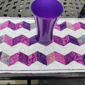 Purple Quilted Scrappy Seaside Zig Zag Table Runner Island Batik 15 X 41 In - Etsy