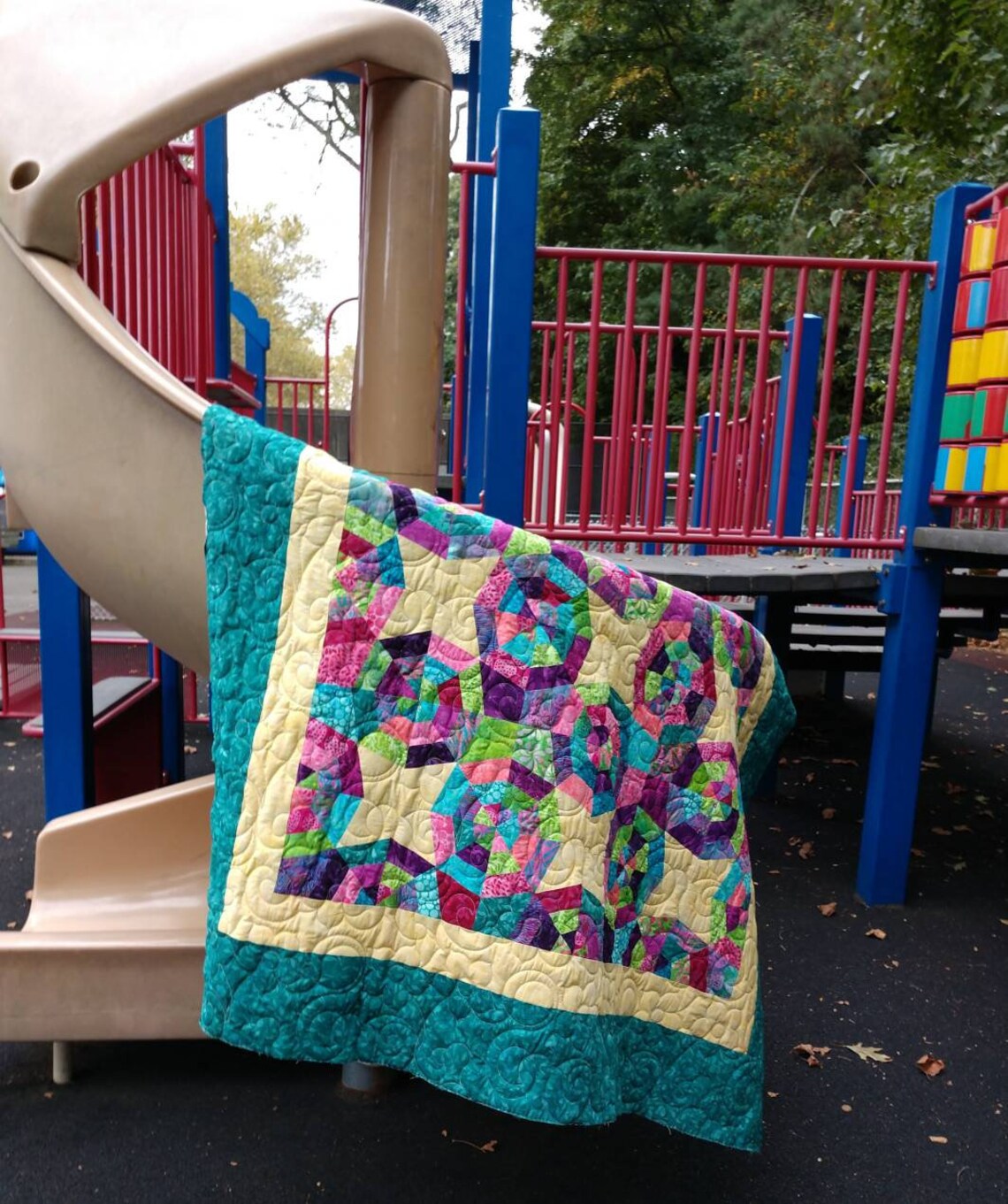Child's Play Quilt Batik Spider Web Bright Patchwork Quilt Lap Quilt ...