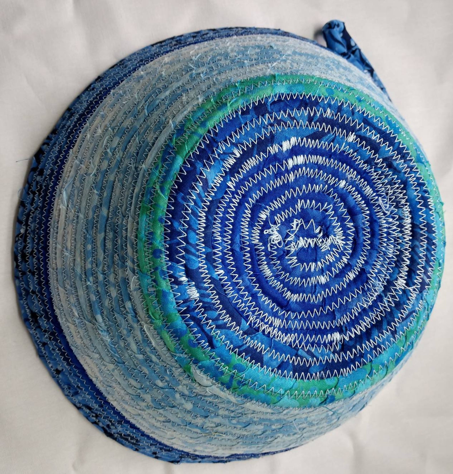 Blue Batik Clothesline Bowl Basket Quiltsy Handmade Cotton Batik ...