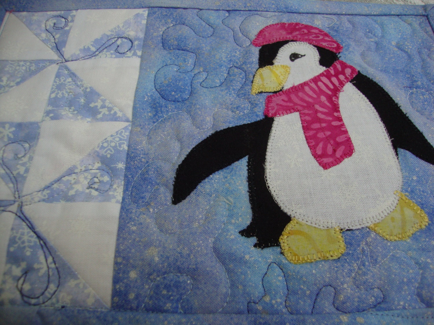 Penguin Applique Mug Rug Snack Mat Mini Placemat Coaster - Etsy
