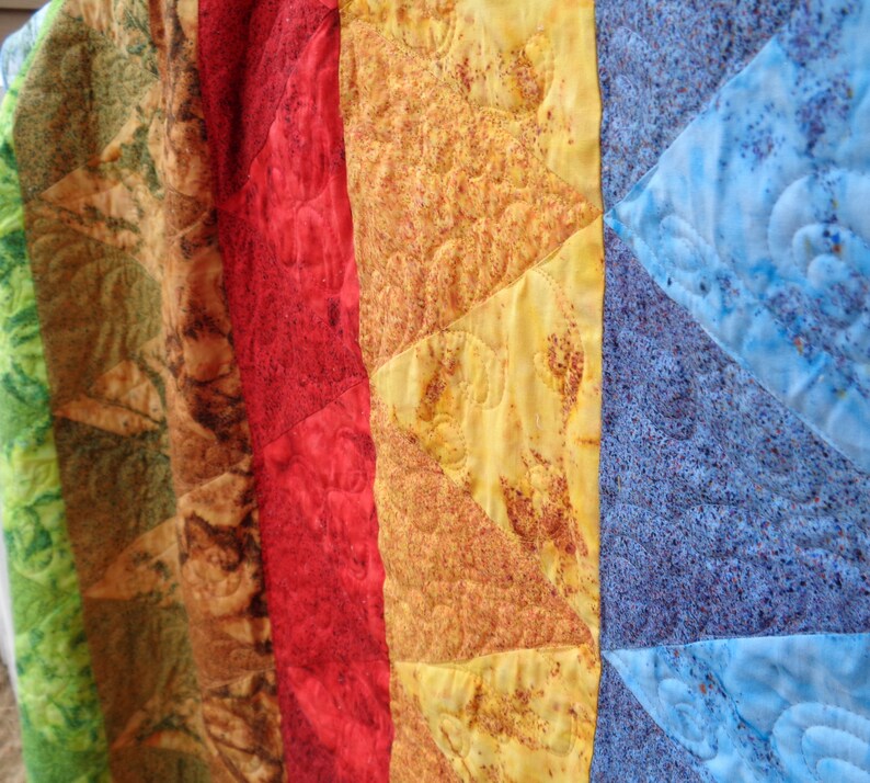 Bright Batik Baby Quilt Quiltsy Handmade Island Batik Sea Salt - Etsy