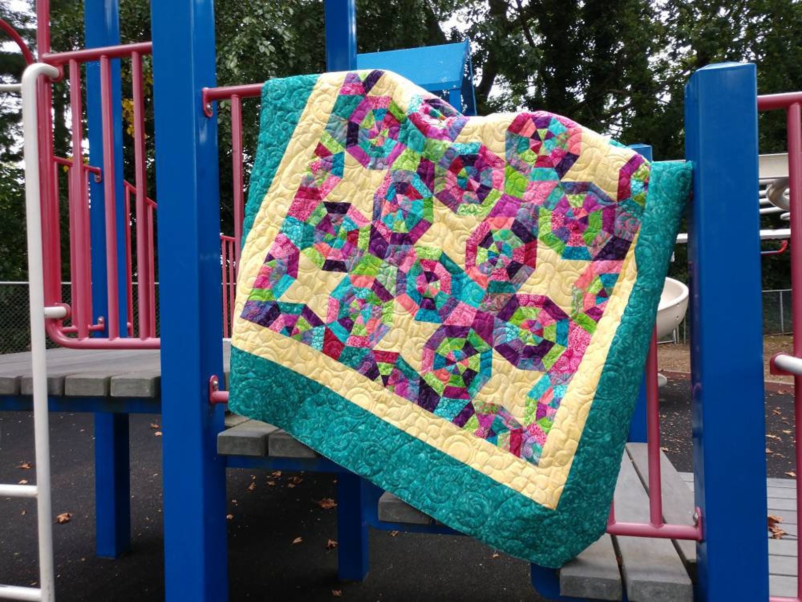 Child's Play Quilt Batik Spider Web Bright Patchwork Quilt Lap Quilt ...
