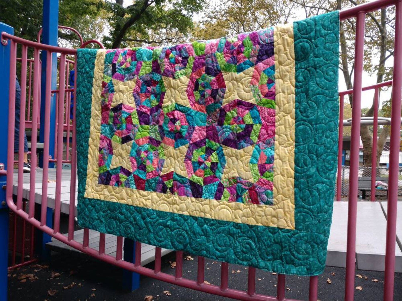 Child's Play Quilt Batik Spider Web Bright Patchwork Quilt Lap Quilt ...